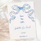 Whimsical Quirky Hand Drawn Blue Bow Save the Date Invitation | Zazzle