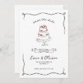 Whimsical Quirky Hand Drawn Cherry Cake Wedding Save The Date | Zazzle