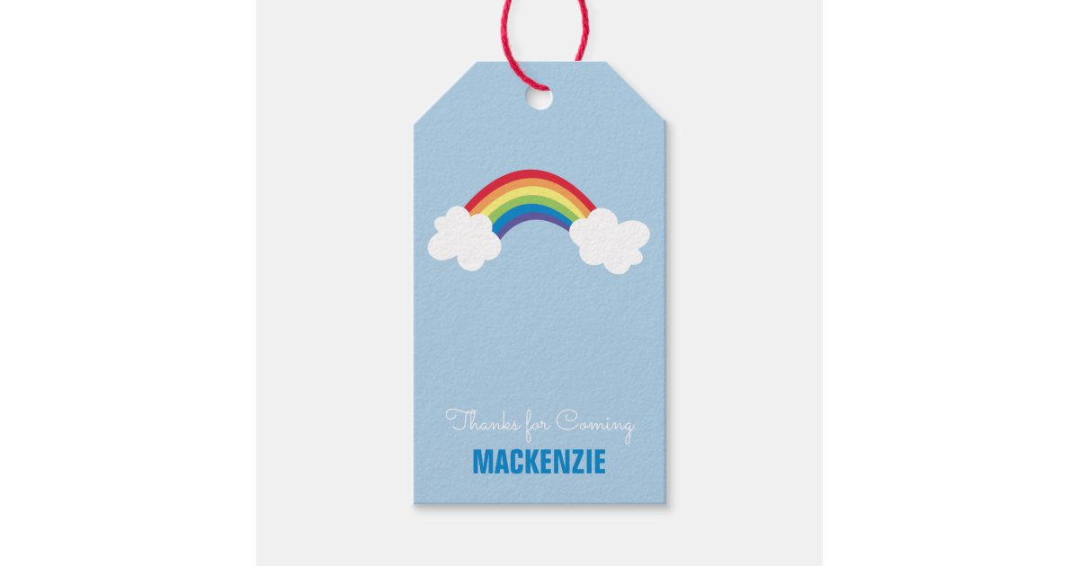 Whimsical Rainbow Personalized Birthday Gift Tag | Zazzle