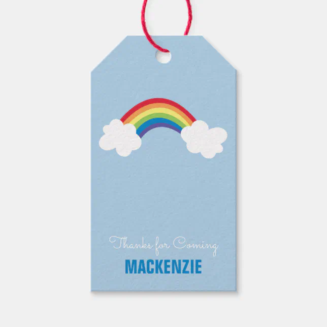 Whimsical Rainbow Personalized Birthday Gift Tag | Zazzle
