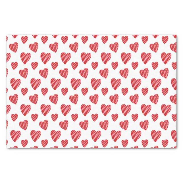 Whimsical Red Hearts Valentine's Day Tissue Paper | Zazzle