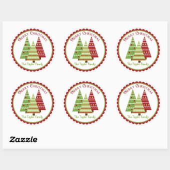 Whimsical Reindeer Christmas Holiday Stickers | Zazzle