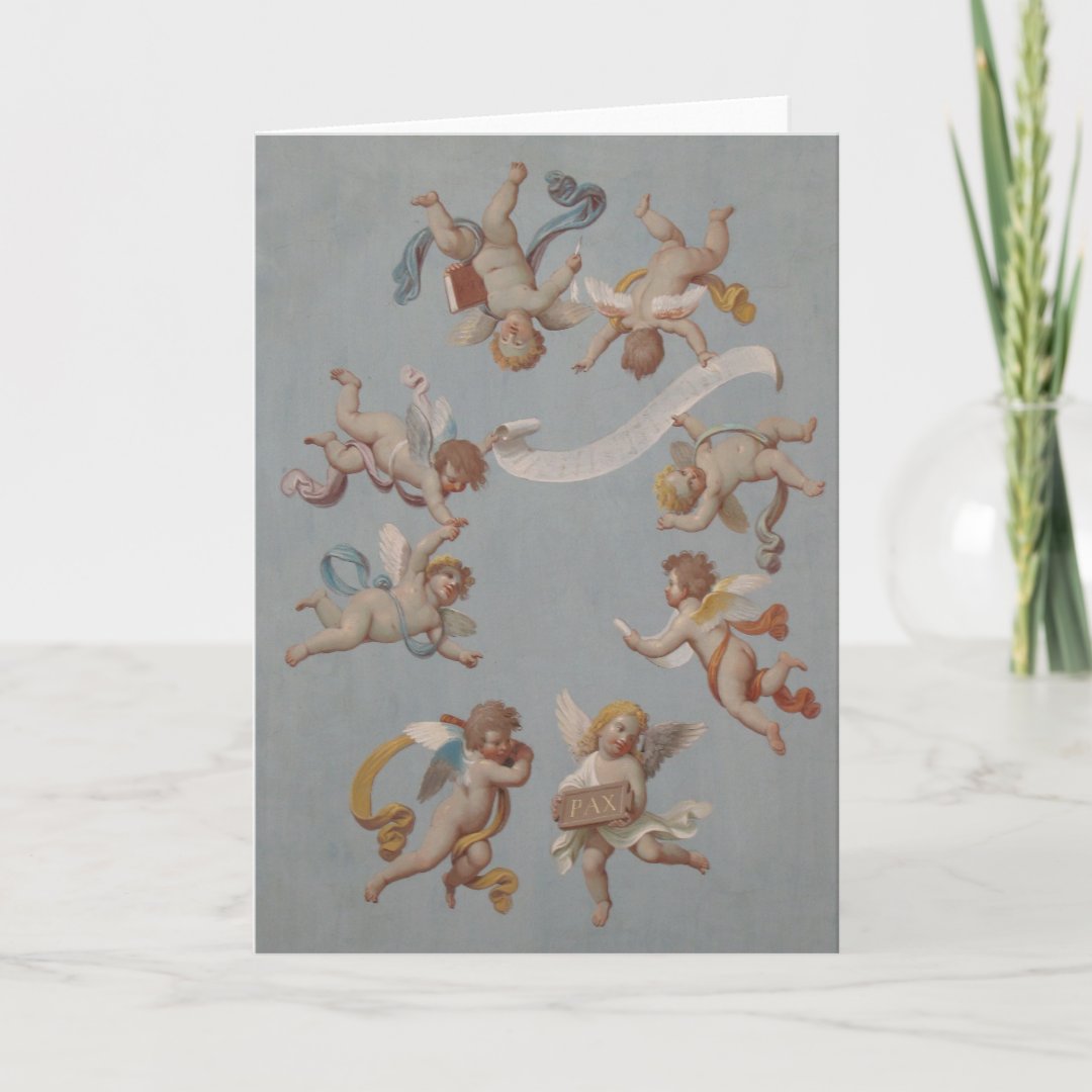 Whimsical Renaissance Cherub Angels Card | Zazzle