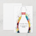 Whimsical Retro Bowling Birthday Thank You Card | Zazzle