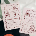 Whimsical Retro Doodle Art | Wedding Invitation | Zazzle
