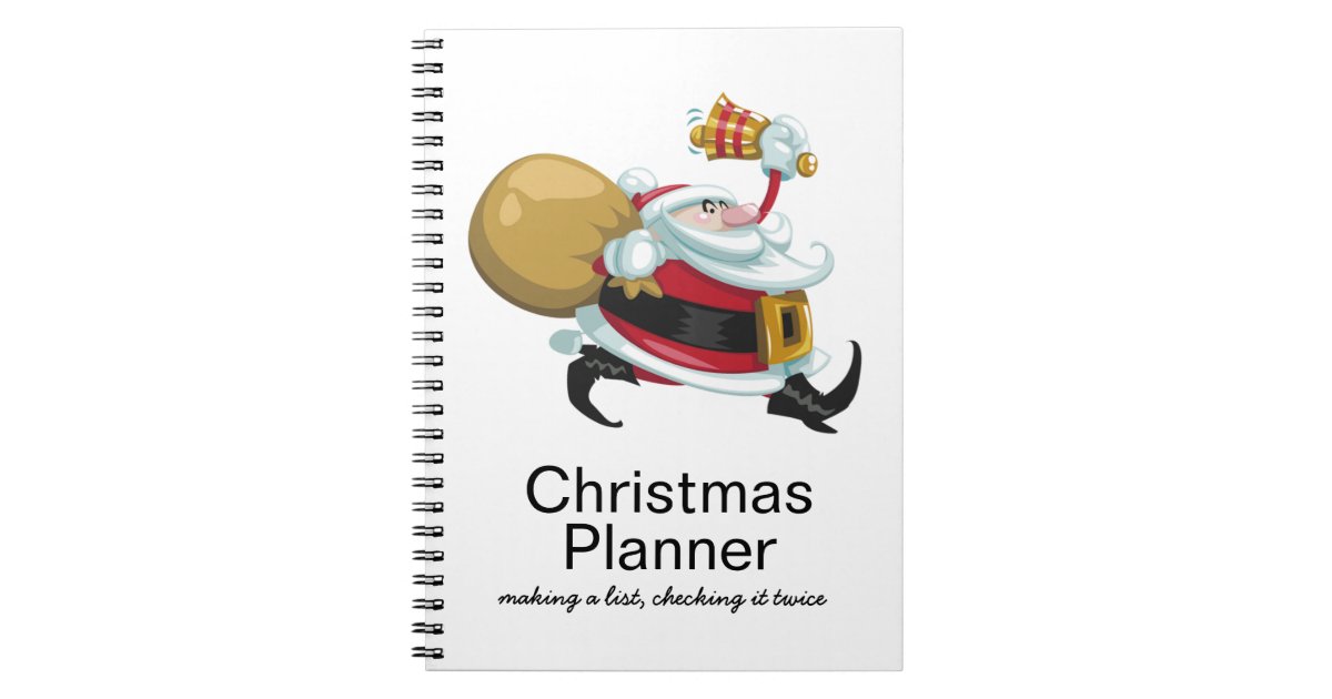 Whimsical Santa Christmas Planner Notebook | Zazzle