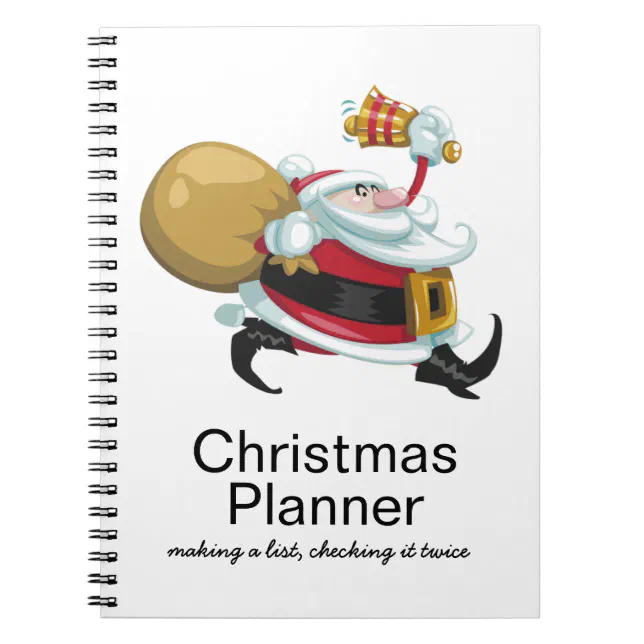 Whimsical Santa Christmas Planner Notebook | Zazzle