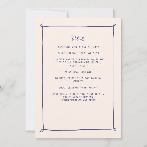 Whimsical Scribble Doodle Hand Drawn Wedding Invitation | Zazzle