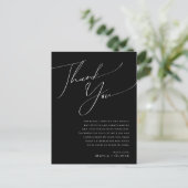 Whimsical Script | Black Table Thank You Card | Zazzle