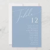Whimsical Script | Dusty Blue Table Number Chart | Zazzle