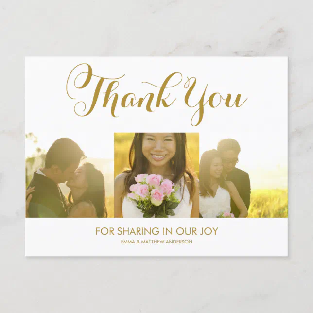 WHIMSICAL SCRIPT | WEDDING THANK YOU POSTCARD | Zazzle