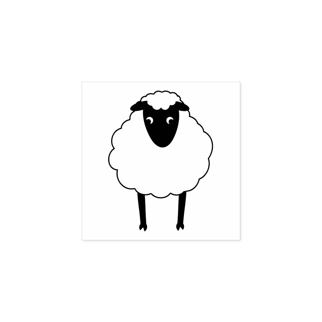 Whimsical Sheep Rubber Stamp | Zazzle
