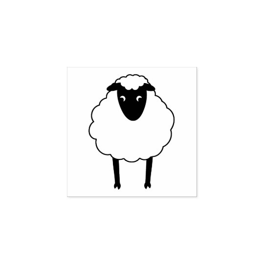 Whimsical Sheep Rubber Stamp | Zazzle.com