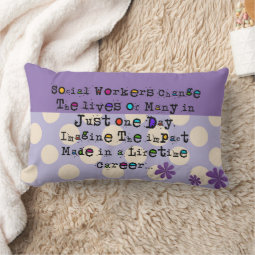 Whimsical Social Worker Pillow Purple | Zazzle