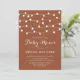 Whimsical String Lights Terracotta Baby Shower Invitation | Zazzle