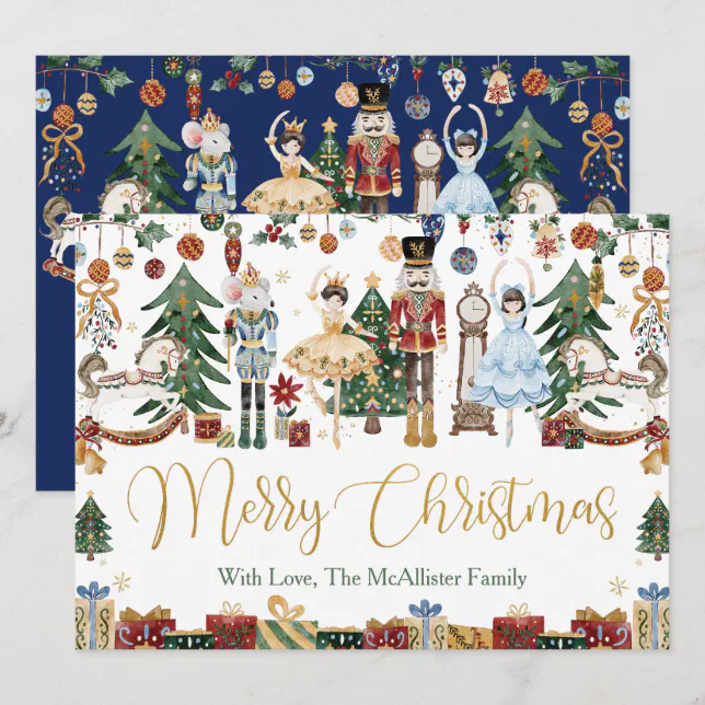 Whimsical The Nutcracker Christmas Ballet Greeting Card | Zazzle