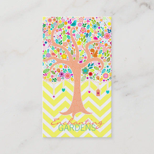 Whimsical Tree - Custom (Vertical) Business Cards | Zazzle