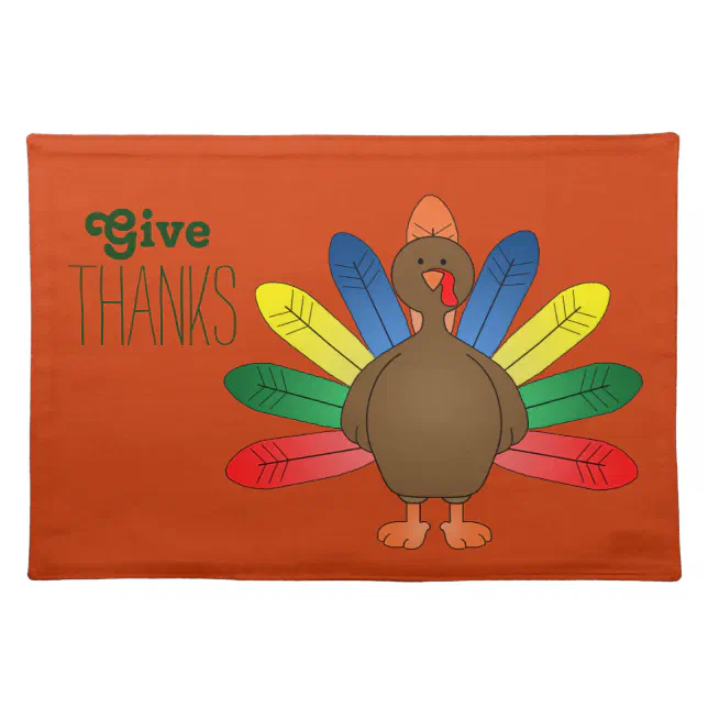 Whimsical Turkey Thanksgiving Placemats | Zazzle