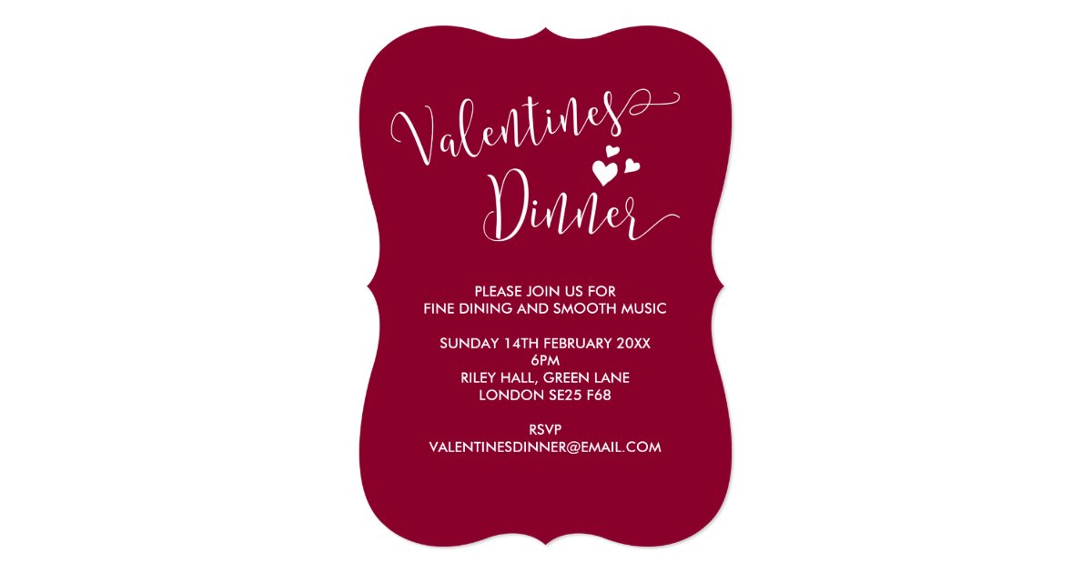 Whimsical Valentine's Dinner Invitation | Zazzle.com