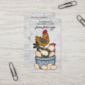 Whimsical Vintage Farm Fresh Eggs Chicken QR Code Business Card | Zazzle