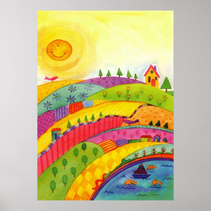 whimsical watercolor painting poster | Zazzle