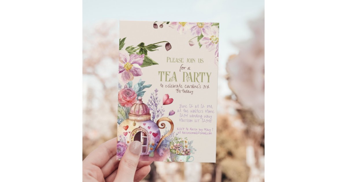 Whimsical Wildflower Fairytale Tea Party Invitatio Invitation | Zazzle