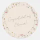 Whimsical Wildflower Floral Boho Congratulations Classic Round Sticker ...