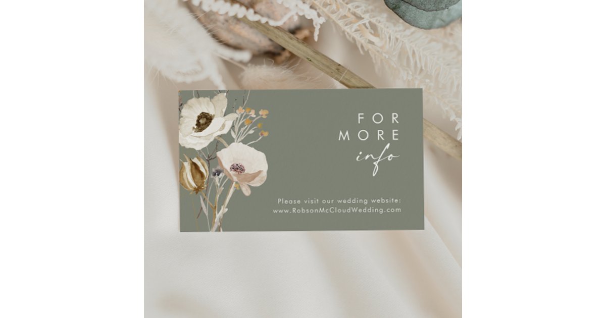Whimsical Wildflower | I Sage Wedding Website Card | Zazzle