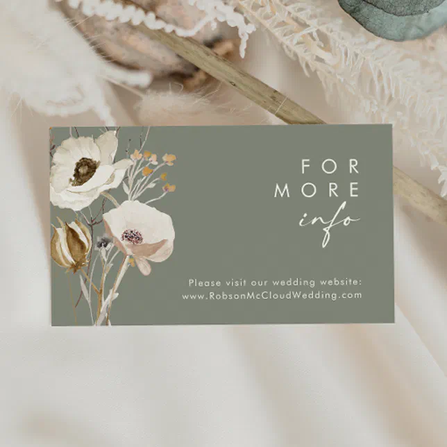 Whimsical Wildflower | I Sage Wedding Website Card | Zazzle