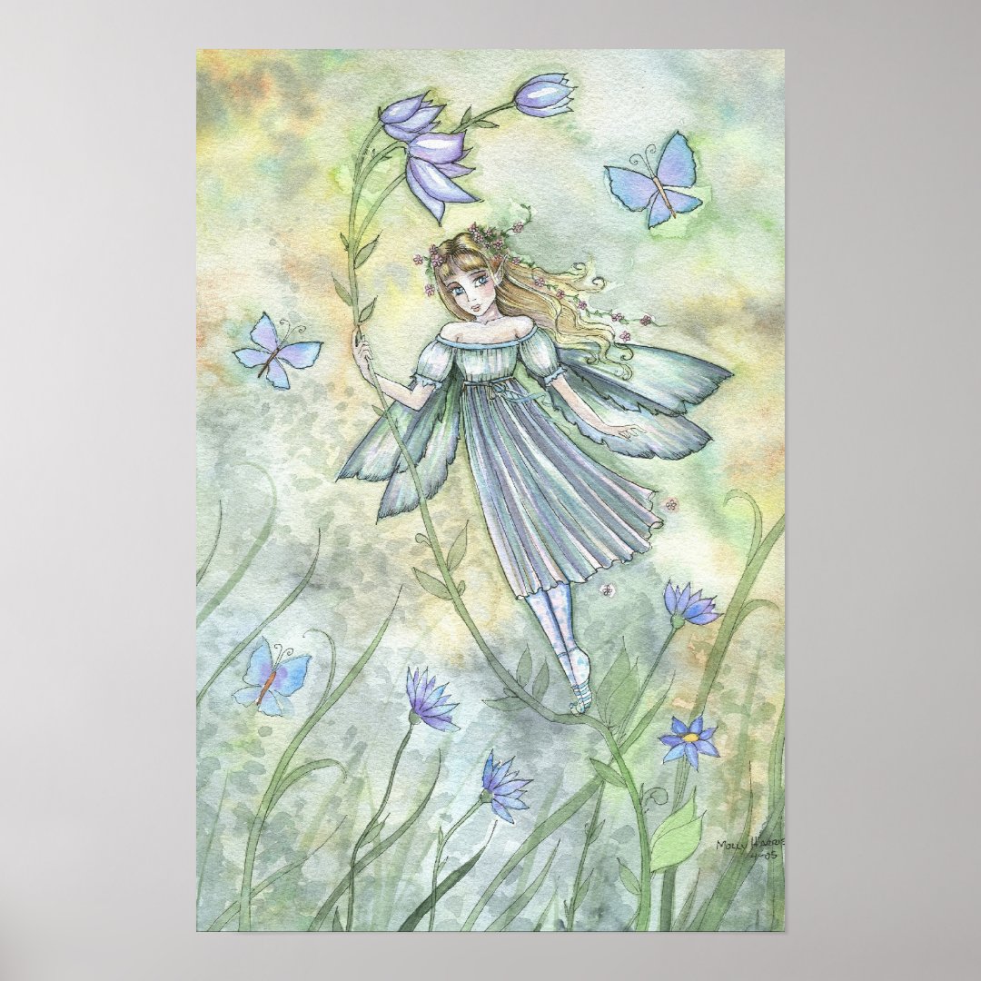 Whimsical Wind Fairy Poster by Molly Harrison | Zazzle