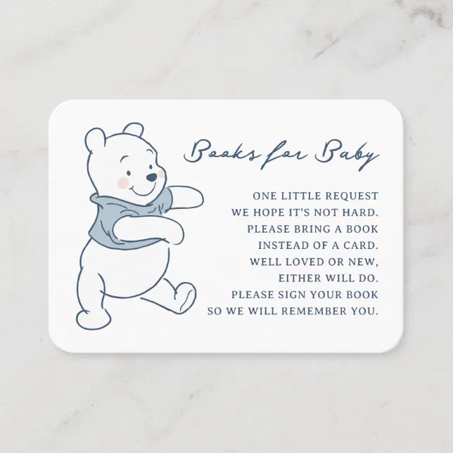 Whimsical Winnie The Pooh Books for Baby Place Card | Zazzle