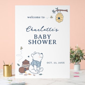 Whimsical Winnie The Pooh Shower Welcome Acrylic Sign | Zazzle