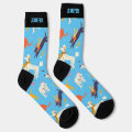 Whimsical Winter Dog Pattern Cute Puppy Socks | Zazzle