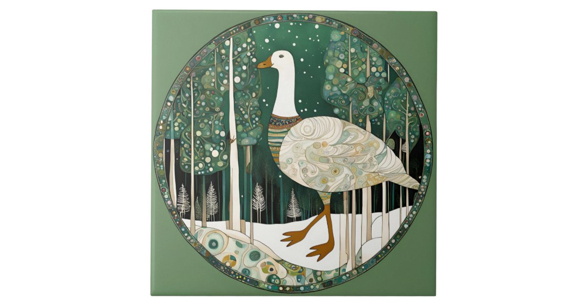 Whimsical Winter Scene Ceramic Tile | Zazzle