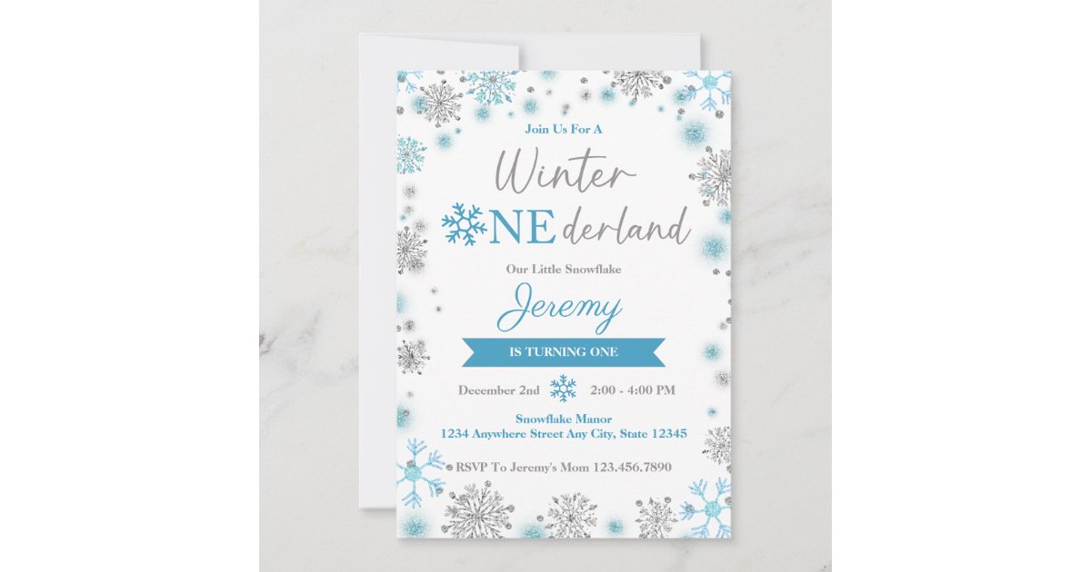 Whimsical Winter Snowflake Birthday Invitation | Zazzle