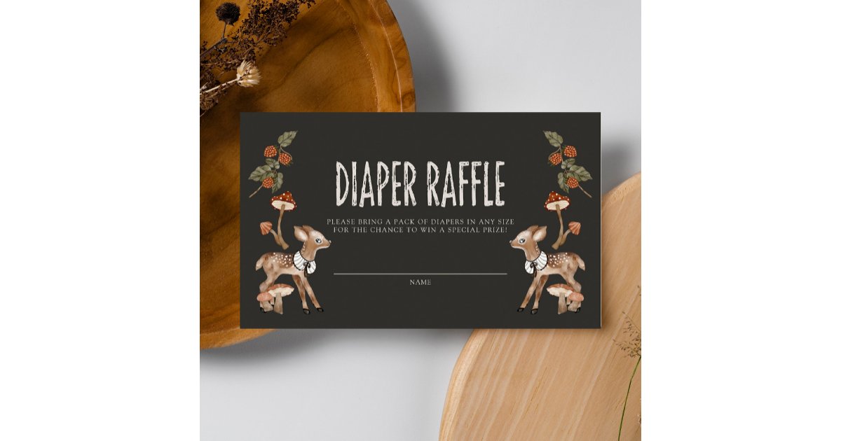 Whimsical Woodland Forest Diaper Raffle Enclosure Card | Zazzle