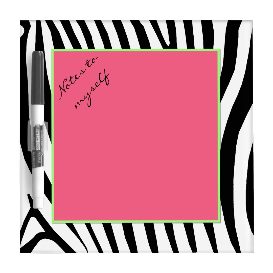 Whimsical Zebra Print Dry Erase Board | Zazzle
