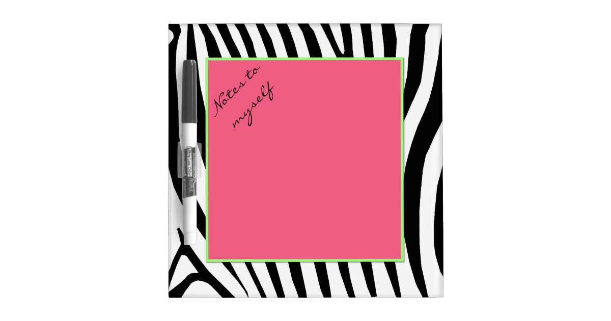 Whimsical Zebra Print Dry Erase Board | Zazzle