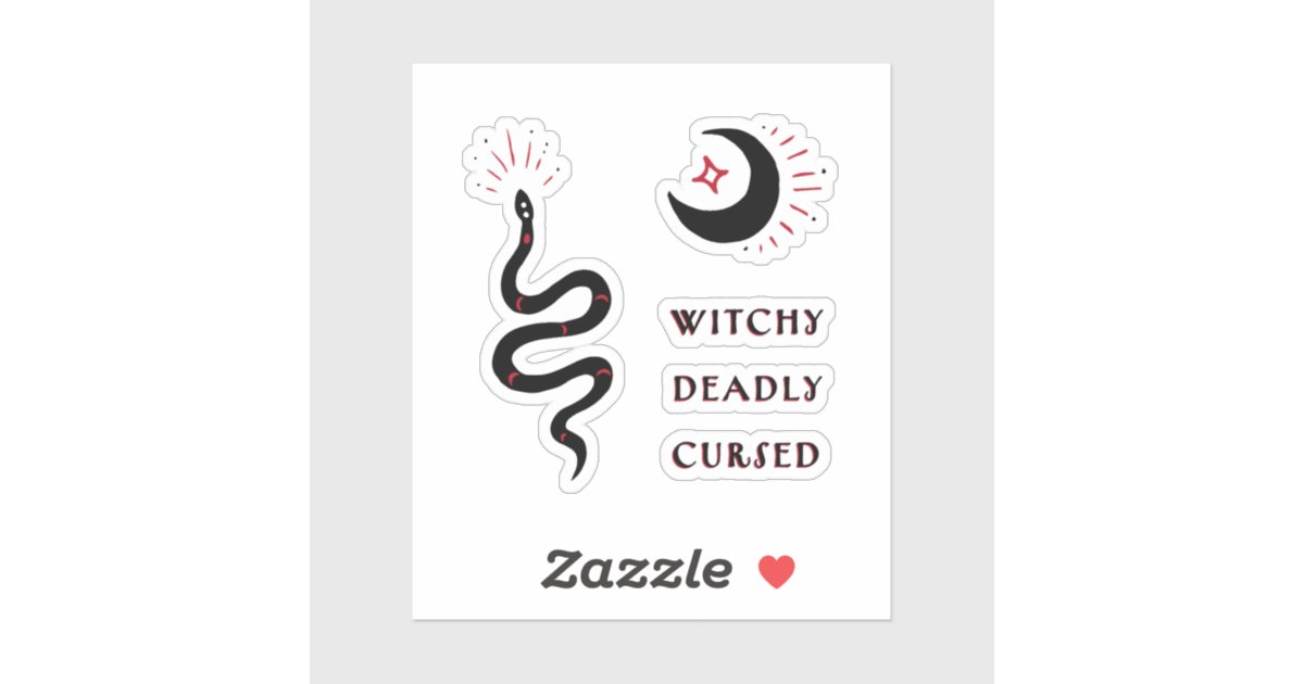 Whimsigoth aesthetic witchcraft symbols sticker | Zazzle