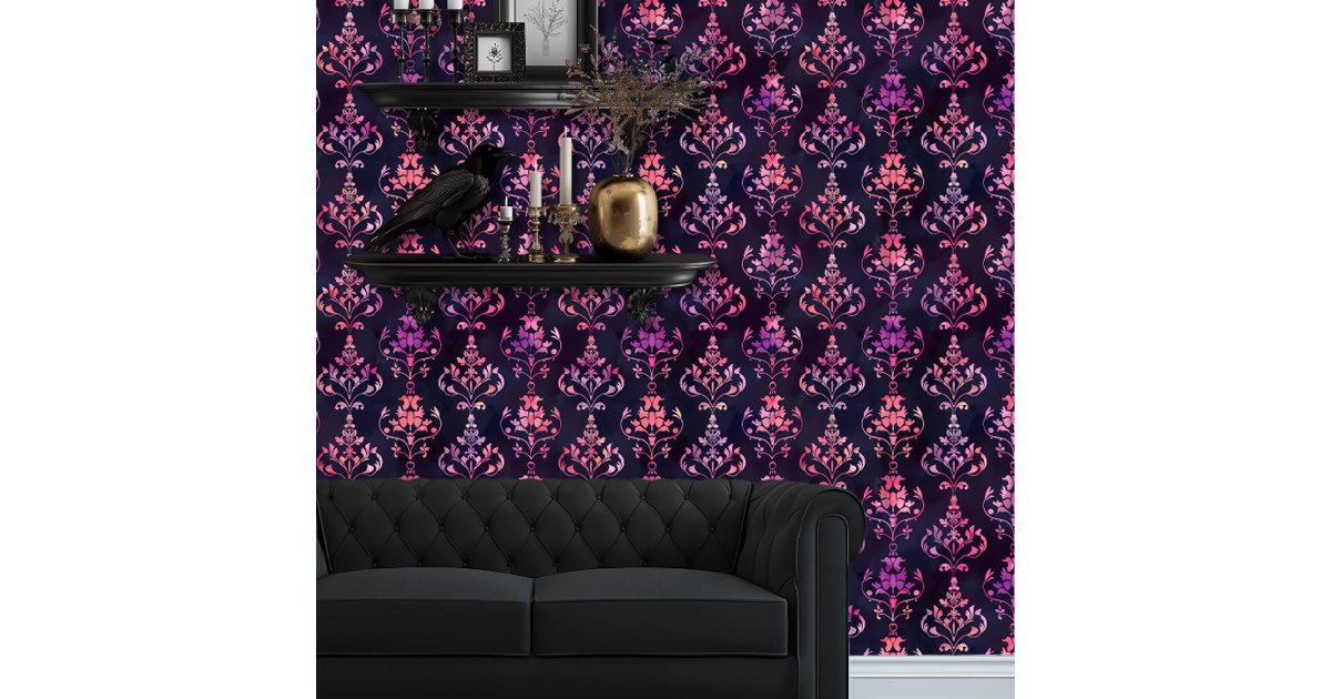 Whimsigoth Peach and Purple Ombre Elegant Wallpaper | Zazzle