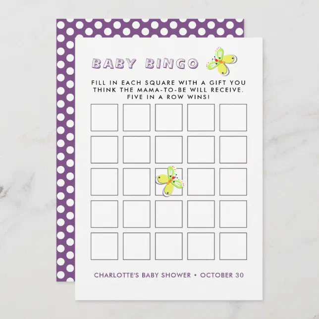 Whimsy Bunny Rabbit Baby Shower Bingo Game Invitation | Zazzle