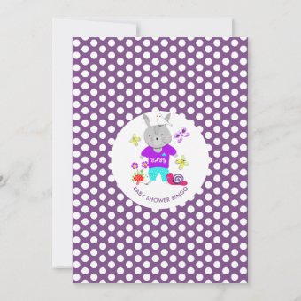 Whimsy Bunny Rabbit Baby Shower Bingo Game Invitation | Zazzle