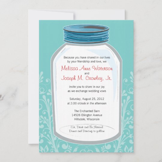 Whimsy Mason Jar Wedding Invitation | Zazzle.com