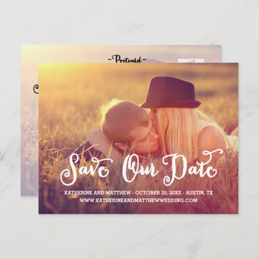 Whimsy Script | Save the Date Postcard | Zazzle