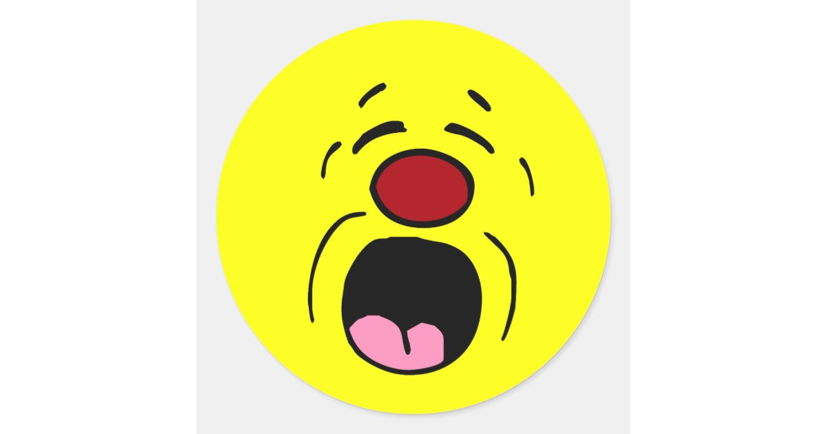 Whining Face Grumpey Classic Round Sticker | Zazzle