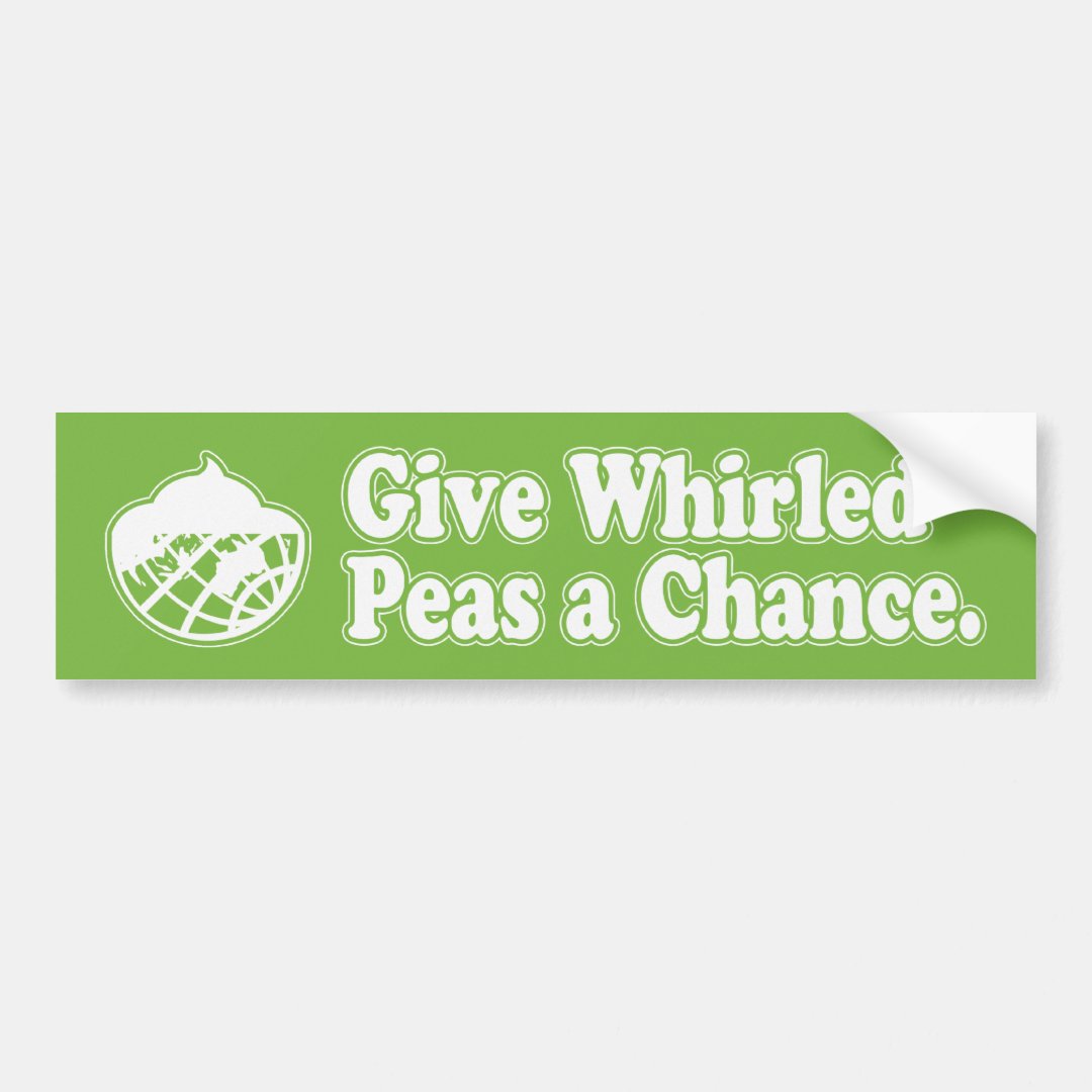 Whirled Peas Bumper Sticker | Zazzle