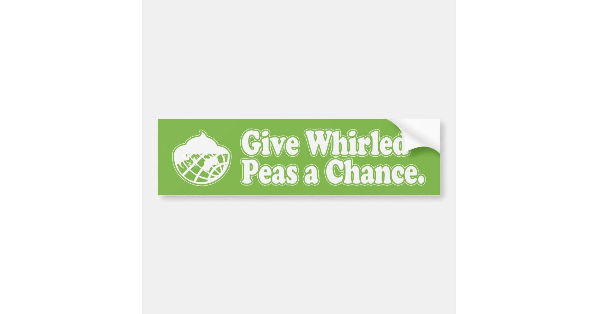 Whirled Peas Bumper Sticker | Zazzle