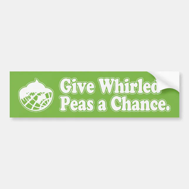 Whirled Peas Bumper Sticker | Zazzle