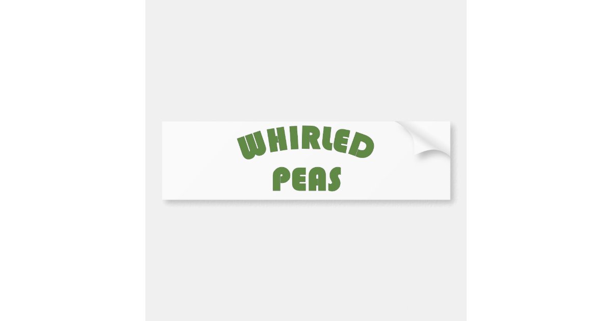 Whirled Peas Bumper Sticker | Zazzle