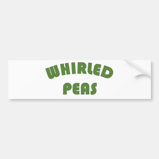 Whirled Peas Bumper Sticker | Zazzle